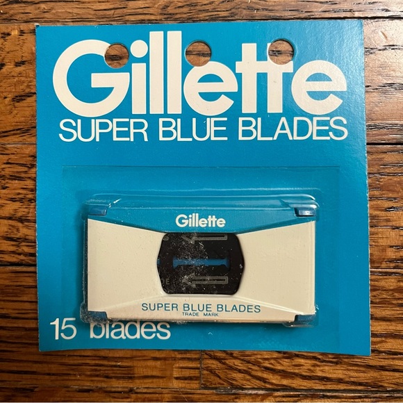 gillette | Grooming | Nos Vintage Gillette Super Blue Blades 5 Blister ...